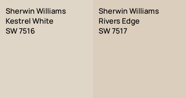 Sherwin Williams Kestrel White vs. Sherwin Williams Rivers Edge comparison