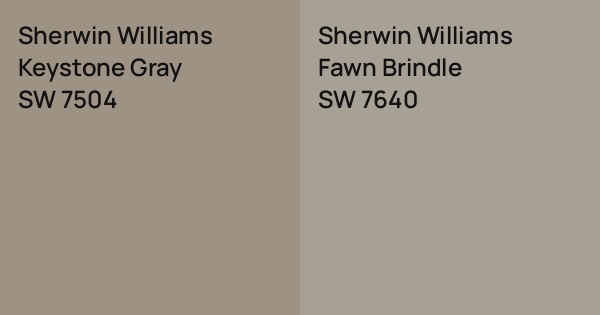 Sherwin Williams Keystone Gray vs. Sherwin Williams Fawn Brindle comparison