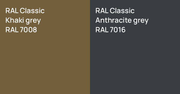 RAL Classic Khaki grey vs. RAL Classic Anthracite grey comparison