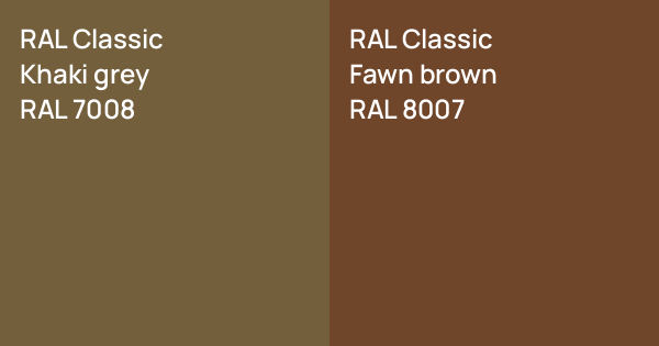 RAL Classic Khaki grey vs. RAL Classic Fawn brown comparison