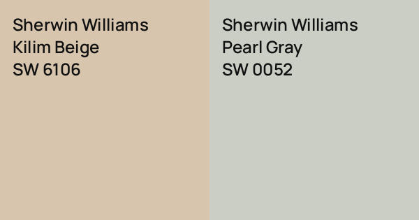 Sherwin Williams Kilim Beige vs. Sherwin Williams Pearl Gray comparison