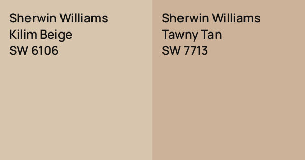 Sherwin Williams Kilim Beige vs. Sherwin Williams Tawny Tan comparison
