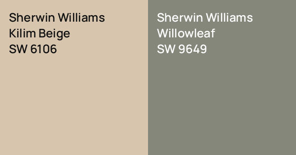 Sherwin Williams Kilim Beige vs. Sherwin Williams Willowleaf comparison