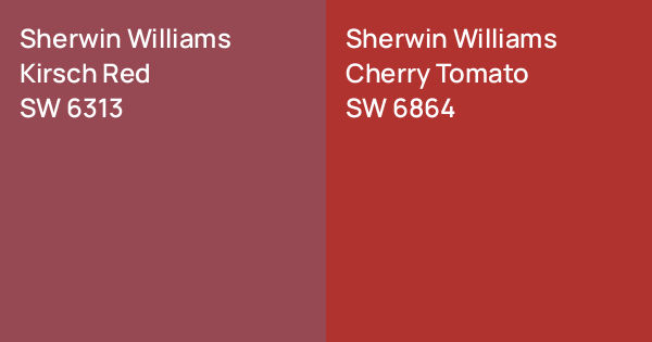 Sherwin Williams Kirsch Red vs. Sherwin Williams Cherry Tomato comparison