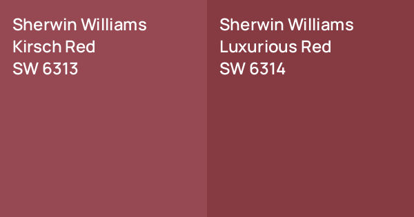 Sherwin Williams Kirsch Red vs. Sherwin Williams Luxurious Red comparison