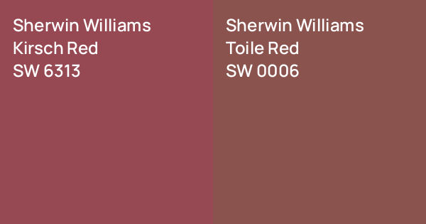 Sherwin Williams Kirsch Red vs. Sherwin Williams Toile Red comparison