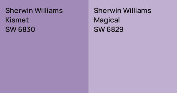 Sherwin Williams Kismet vs. Sherwin Williams Magical comparison