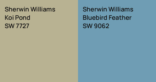 Sherwin Williams Koi Pond vs. Sherwin Williams Bluebird Feather comparison