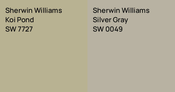 Sherwin Williams Koi Pond vs. Sherwin Williams Silver Gray comparison