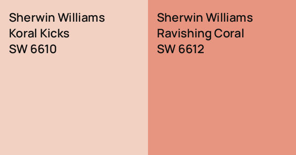 Sherwin Williams Koral Kicks vs. Sherwin Williams Ravishing Coral ...