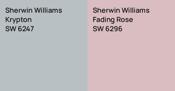 Sherwin Williams Krypton vs. Sherwin Williams Fading Rose comparison