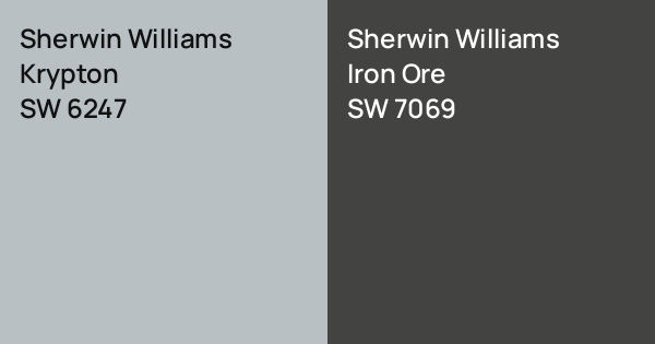 Sherwin Williams Krypton vs. Sherwin Williams Iron Ore comparison