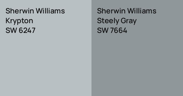 Sherwin Williams Krypton vs. Sherwin Williams Steely Gray comparison