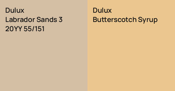 Dulux Labrador Sands 3 vs. Dulux Butterscotch Syrup comparison