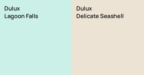 Dulux Lagoon Falls vs. Dulux Delicate Seashell comparison