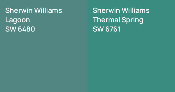 Sherwin Williams Lagoon vs. Sherwin Williams Thermal Spring comparison