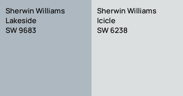 Sherwin Williams Lakeside vs. Sherwin Williams Icicle comparison