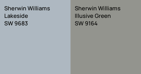Sherwin Williams Lakeside vs. Sherwin Williams Illusive Green comparison