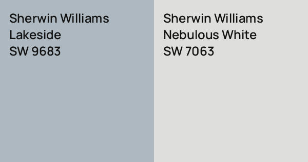 Sherwin Williams Lakeside vs. Sherwin Williams Nebulous White comparison