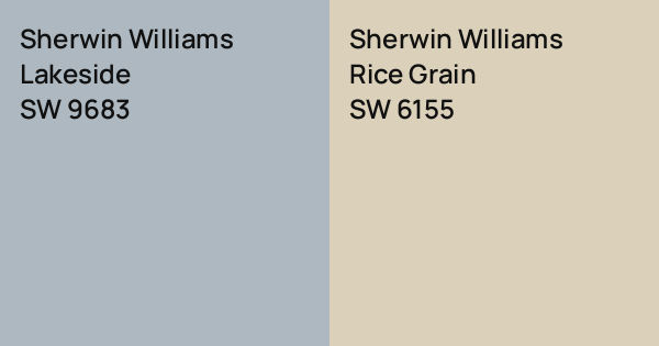 Sherwin Williams Lakeside vs. Sherwin Williams Rice Grain comparison