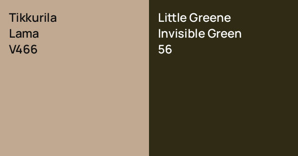 Tikkurila Lama vs. Little Greene Invisible Green comparison