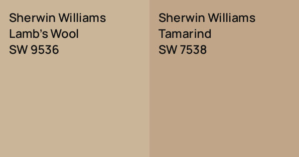 Sherwin Williams Lamb's Wool vs. Sherwin Williams Tamarind comparison