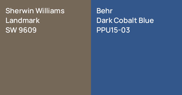 Sherwin Williams Landmark vs. Behr Dark Cobalt Blue comparison