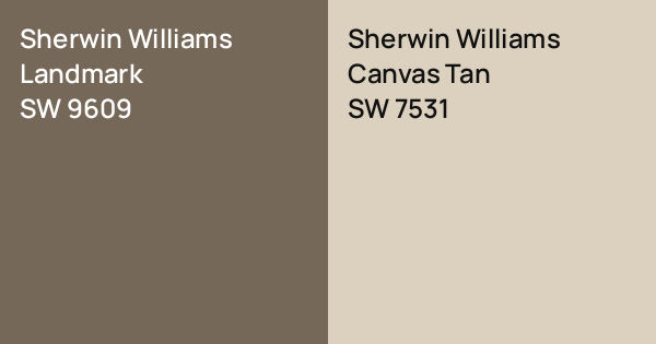 Sherwin Williams Landmark vs. Sherwin Williams Canvas Tan comparison