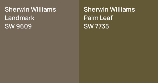 Sherwin Williams Landmark vs. Sherwin Williams Palm Leaf comparison