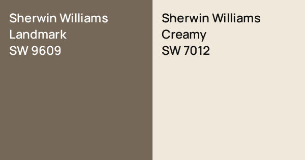 Sherwin Williams Landmark vs. Sherwin Williams Creamy comparison