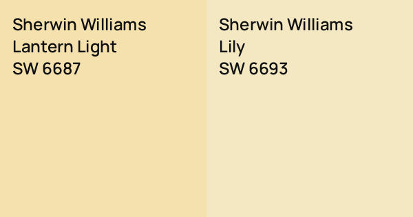 Sherwin Williams Lantern Light vs. Sherwin Williams Lily comparison