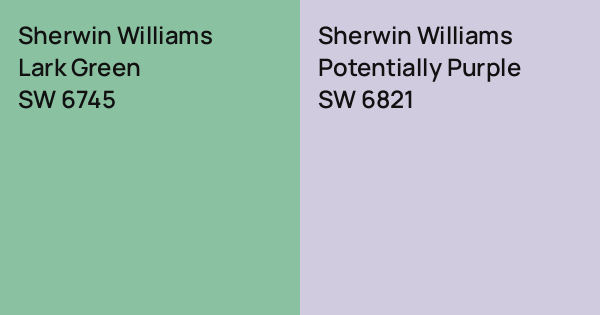 Sherwin Williams Lark Green vs. Sherwin Williams Potentially Purple ...