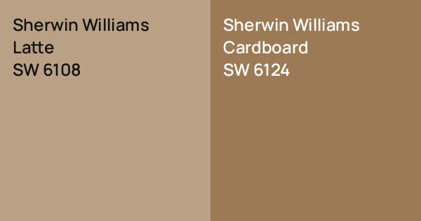 Sherwin Williams Latte vs. Sherwin Williams Cardboard comparison