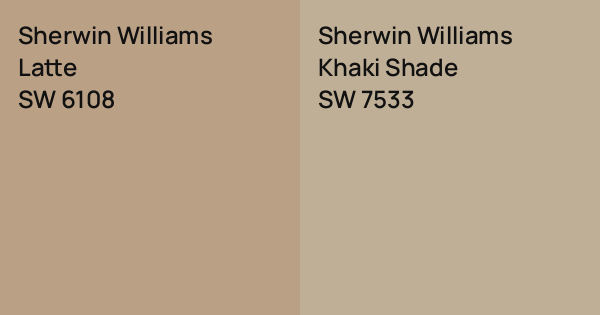 Sherwin Williams Latte vs. Sherwin Williams Khaki Shade comparison