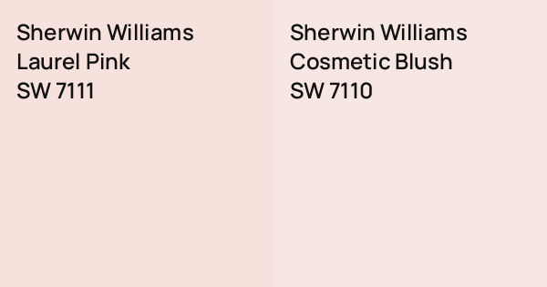 Sherwin Williams Laurel Pink vs. Sherwin Williams Cosmetic Blush comparison