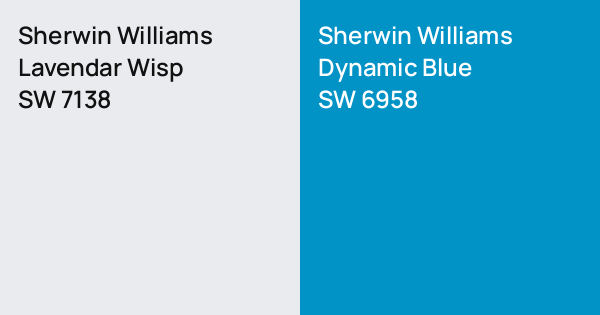 Sherwin Williams Lavendar Wisp vs. Sherwin Williams Dynamic Blue comparison