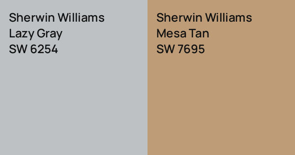Sherwin Williams Lazy Gray vs. Sherwin Williams Mesa Tan comparison