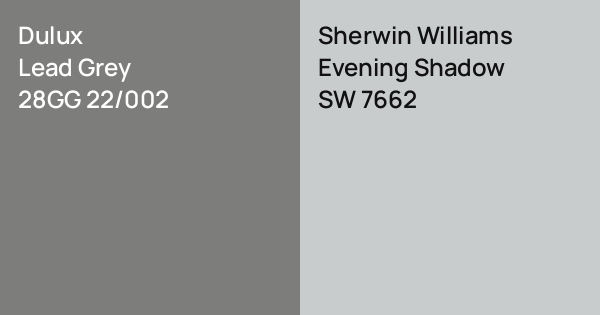 Dulux Lead Grey vs. Sherwin Williams Evening Shadow comparison