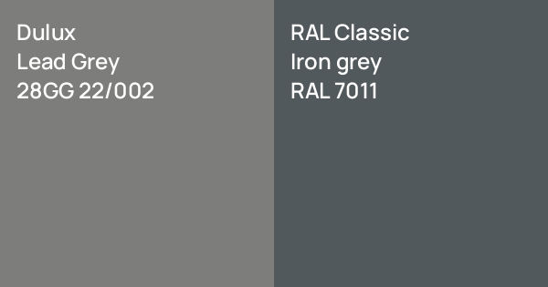 Dulux Lead Grey vs. RAL Classic Iron grey comparison