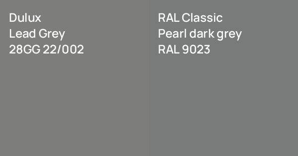 Dulux Lead Grey vs. RAL Classic Pearl dark grey comparison