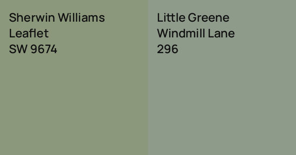 Sherwin Williams Leaflet vs. Little Greene Windmill Lane comparison