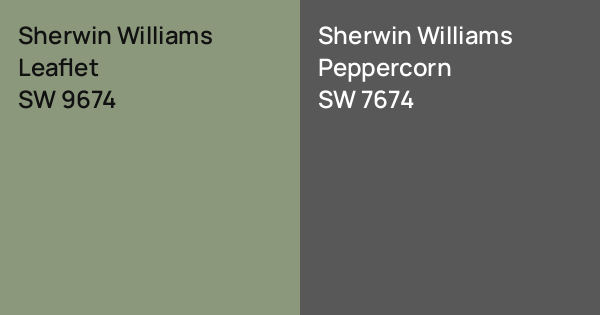 Sherwin Williams Leaflet vs. Sherwin Williams Peppercorn comparison
