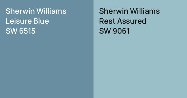 Sherwin Williams Leisure Blue vs. Sherwin Williams Rest Assured comparison