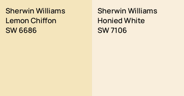 Sherwin Williams Lemon Chiffon vs. Sherwin Williams Honied White comparison