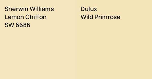Sherwin Williams Lemon Chiffon vs. Dulux Wild Primrose comparison
