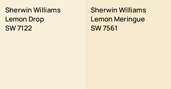 Sherwin Williams Lemon Drop vs. Sherwin Williams Lemon Meringue comparison