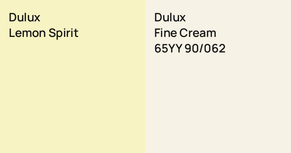Dulux Lemon Spirit vs. Dulux Fine Cream comparison