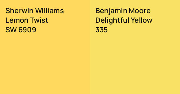 Sherwin Williams Lemon Twist vs. Benjamin Moore Delightful Yellow ...