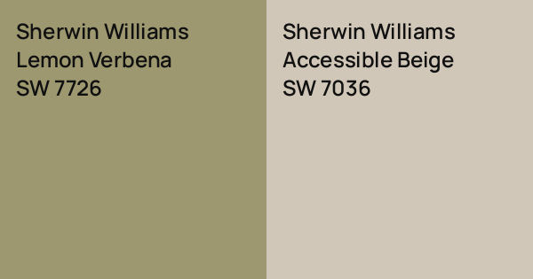 Sherwin Williams Lemon Verbena vs. Sherwin Williams Accessible Beige ...