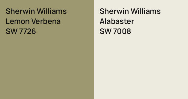Sherwin Williams Lemon Verbena vs. Sherwin Williams Alabaster comparison